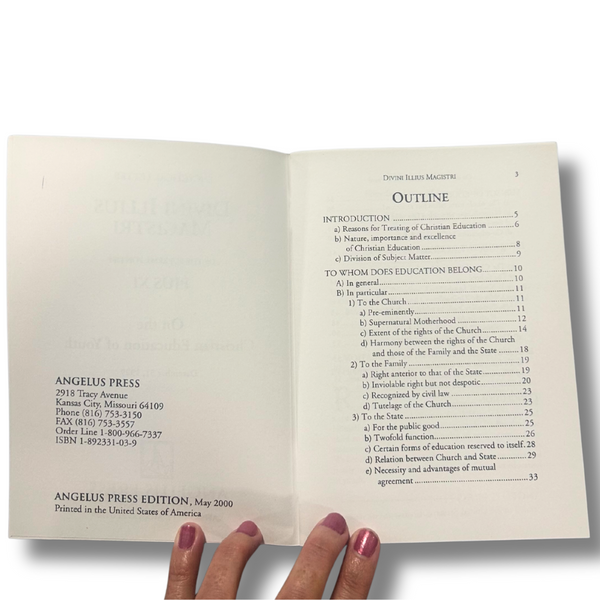 Enc: Divini Illius Magistri - Angelus Press
