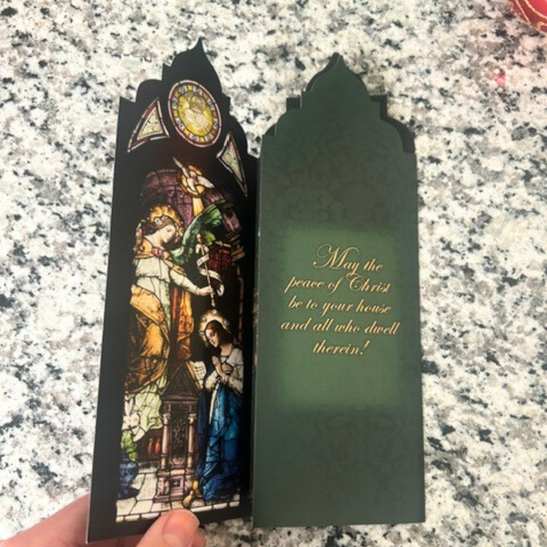 Nativity Stained Glass Tri-fold Triptych Christmas Cards - Angelus Press
