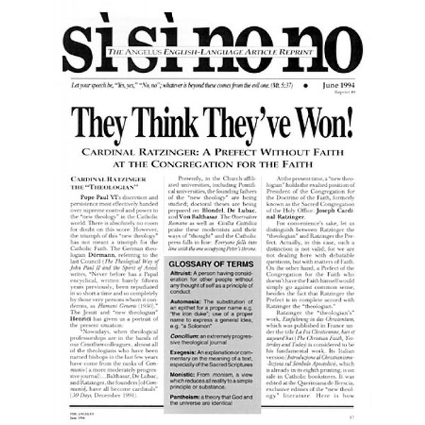 SiSiNoNo #08 June 94 - Angelus Press